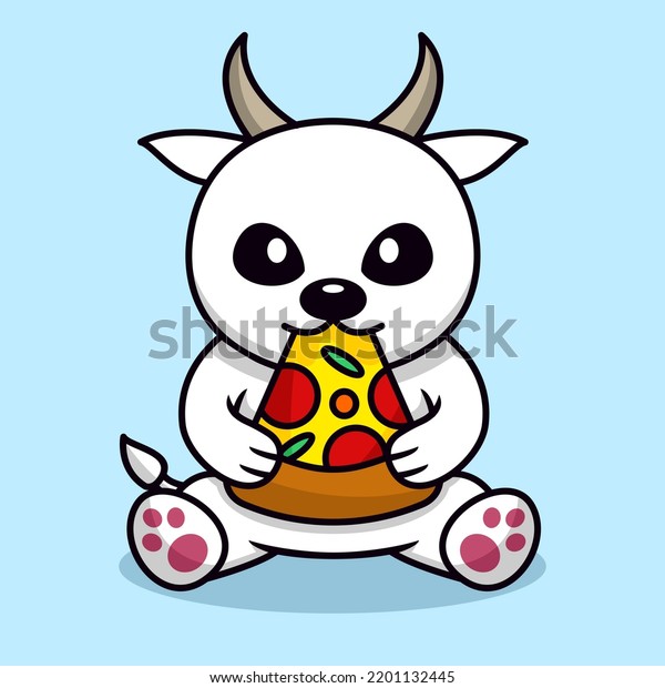 Vector Illustration Cute Goat Chibi Animal Stock Vector (Royalty Free ...
