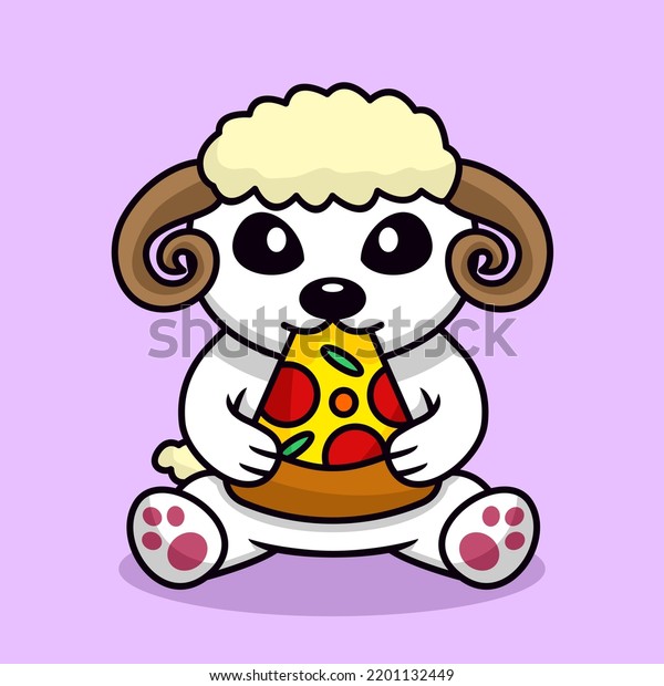 Vector Illustration Cute Goat Chibi Animal Stock Vector (Royalty Free ...