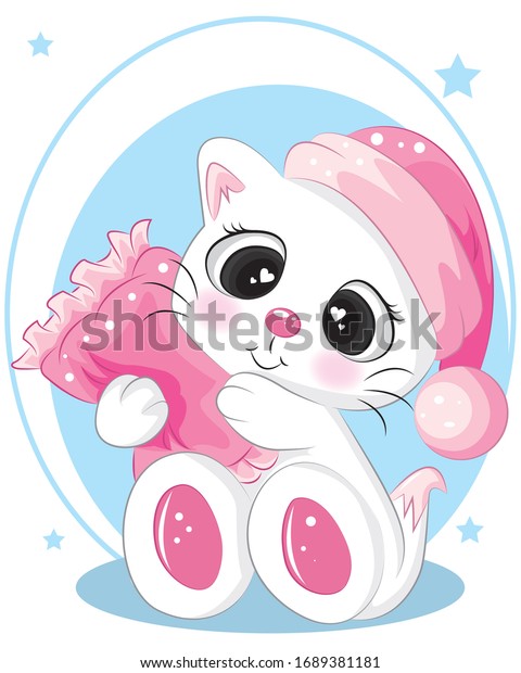 Dibujo vectorial de un gato blanco: vector de stock (libre de regalías ...