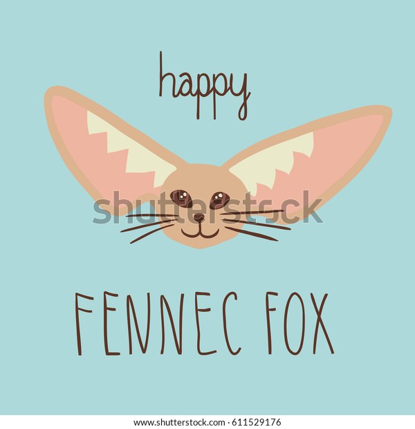 Vector Illustration Cute Happy Fennec Fox Stock Vector (Royalty Free ...