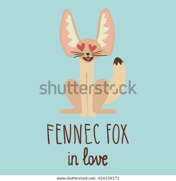 Vector Illustration Cute Happy Fennec Fox Stock Vector (Royalty Free ...