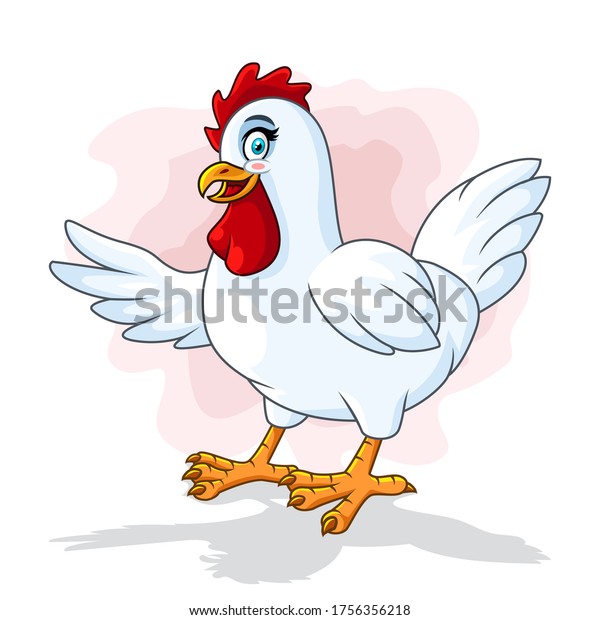 Illustration vectorielle de dessin humoristique Poulet : image ...