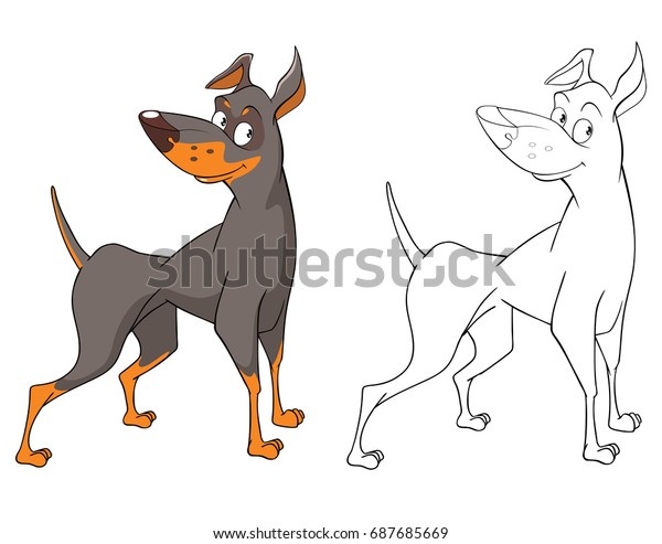 Vector Illustration Cute Hunting Dog Cartoon Stock Vector (Royalty Free ...