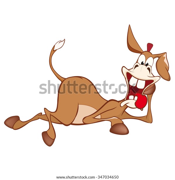 Vector Illustration Cute Little Burro Cartoon Stock Vector (Royalty ...