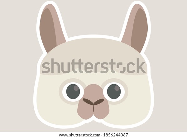 Vector Illustration Cute Llama Icon Sticker Stock Vector (Royalty Free ...