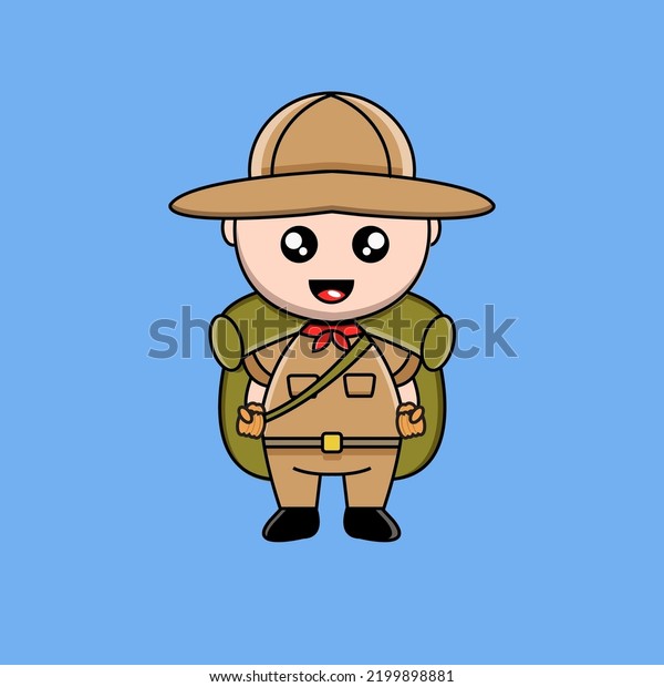 Vector Illustration Cute Man Scout Stock Vector (Royalty Free ...
