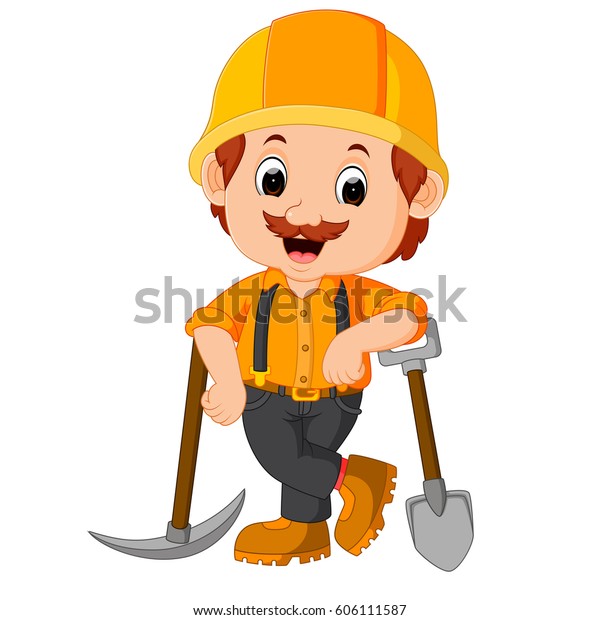 Vector Illustration Cute Miners Cartoon Stock Vector (Royalty Free ...