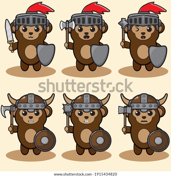 Vector Illustration Cute Monkey Knight Cartoon Stock Vector (Royalty ...