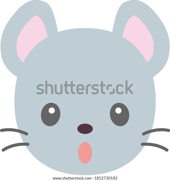 Vector Illustration Cute Mouse Facial Expression Stock Vector (Royalty ...