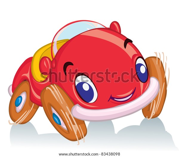 Vector Illustration Cute Race Car Card Stock Vector (Royalty Free) 83438098