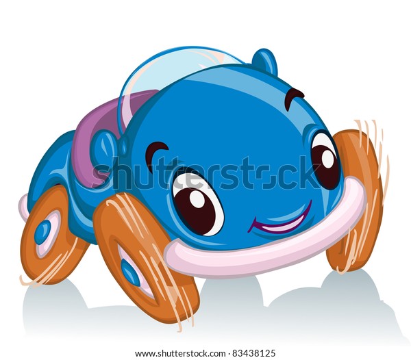 Vector Illustration Cute Race Car Card Stock Vector (Royalty Free ...