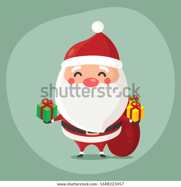 Vector Illustration Cute Santa Mascot Character Stock Vector (Royalty ...