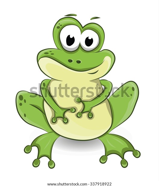 Vector Illustration Cute Sitting Frog Isolated Stock Vector (Royalty ...