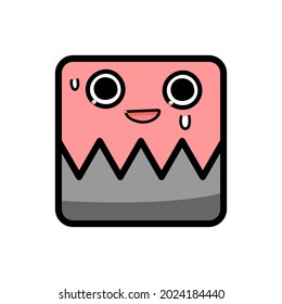 Vector Illustration Cute Square Character Wearing Stock Vector (Royalty ...