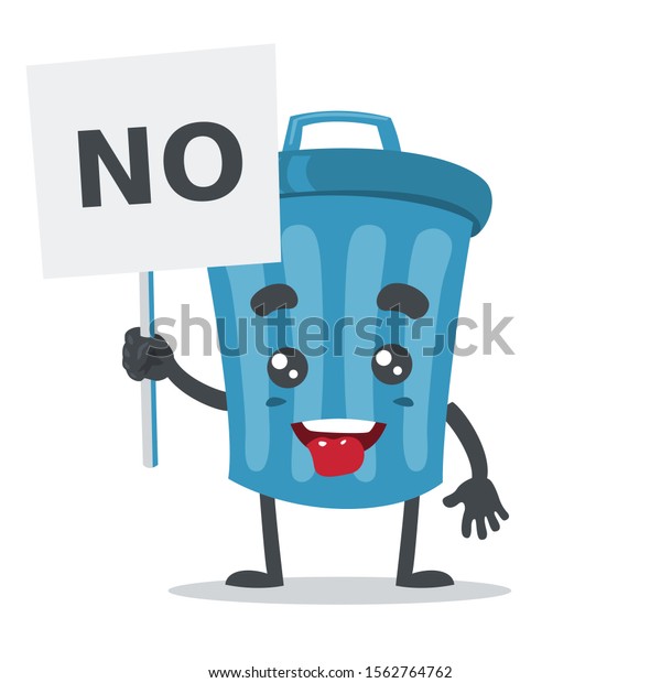 Vector Illustration Cute Trash Can Mascot Stock Vector (Royalty Free ...