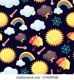 Vector Illustration Cute Weather Theme Seamless Stock Vector (Royalty ...