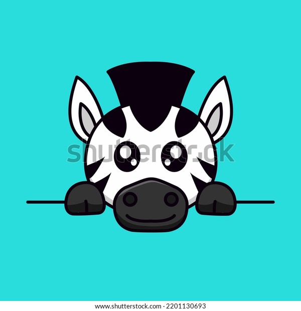 Vector Illustration Cute Zebra Chibi Animal Stock Vector (Royalty Free ...