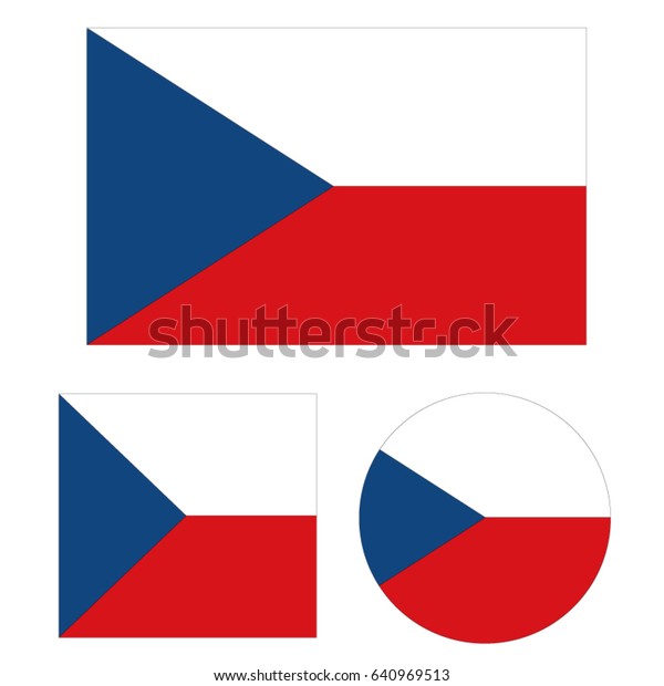 Vector Illustration Czech Flags Stock Vector (Royalty Free) 640969513 ...