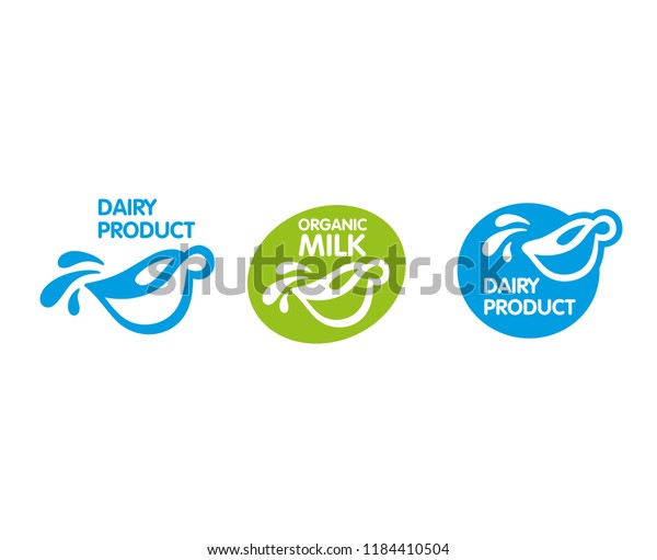 Vector Illustration Dairy Product Symbol Signs: เวกเตอร์สต็อก (ปลอดค่า ...