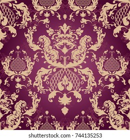 Vector Illustration Damask Seamless Floral Pattern Stock Vector ...