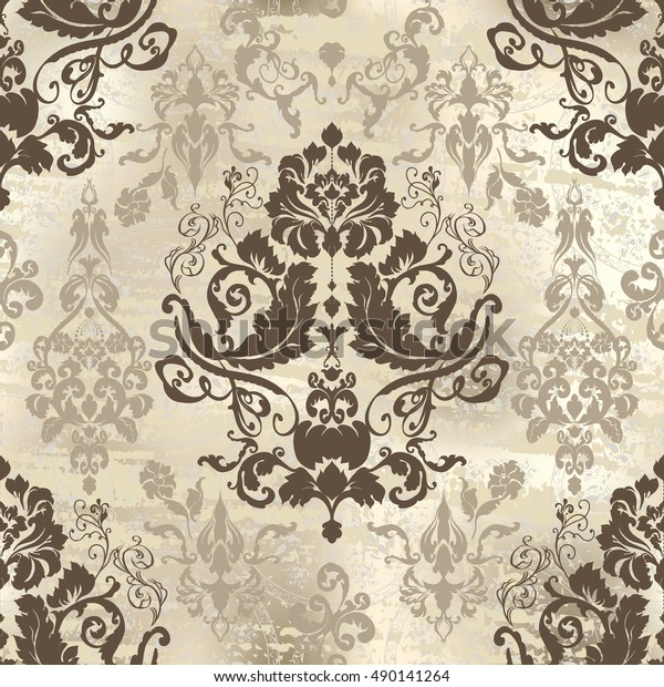 Vector Illustration Damask Seamless Floral Pattern Stock Vector ...