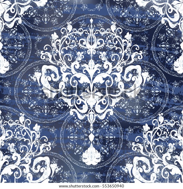 Vector Illustration Damask Seamless Floral Pattern Stock Vector ...