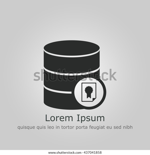Vector Illustration Database Certificate Sign Icon Stock Vector ...
