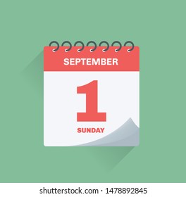 Vector Illustration Day Calendar Date September Stock Vector (Royalty ...