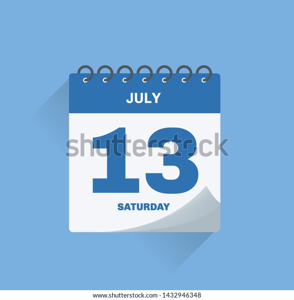 Vector Illustration Day Calendar July Date Stock Vector (Royalty Free ...