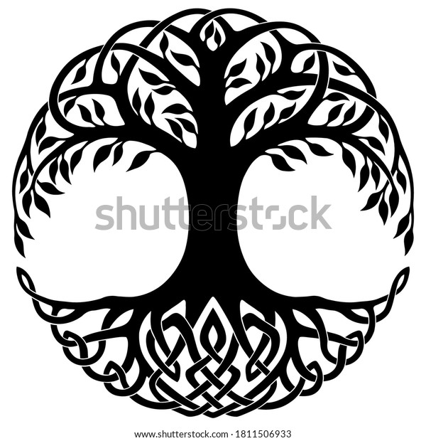 Vector Illustration Decorative Celtic Tree Life Stock Vector (Royalty ...