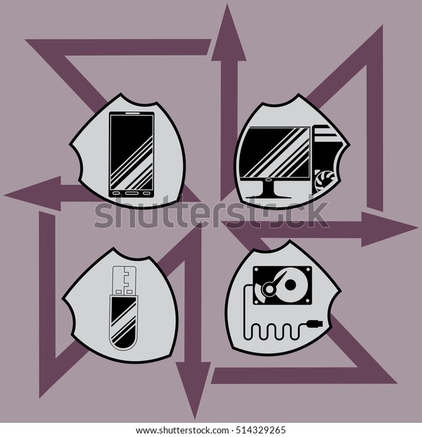 Vector Illustration Depicting Defense Technology Against Stock Vector ...