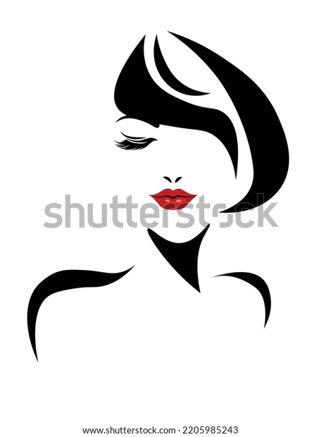 Vector Illustration Depicting Face Beautiful Woman Stock Vector