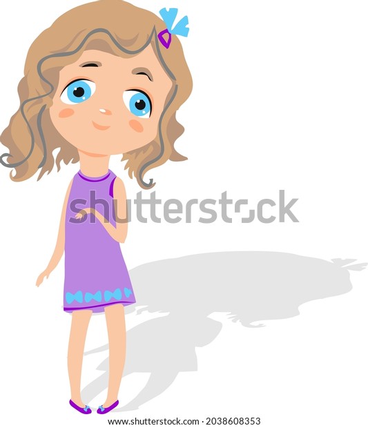 Vector Illustration Depicting Flat Cartoon Beautiful Stock Vector ...