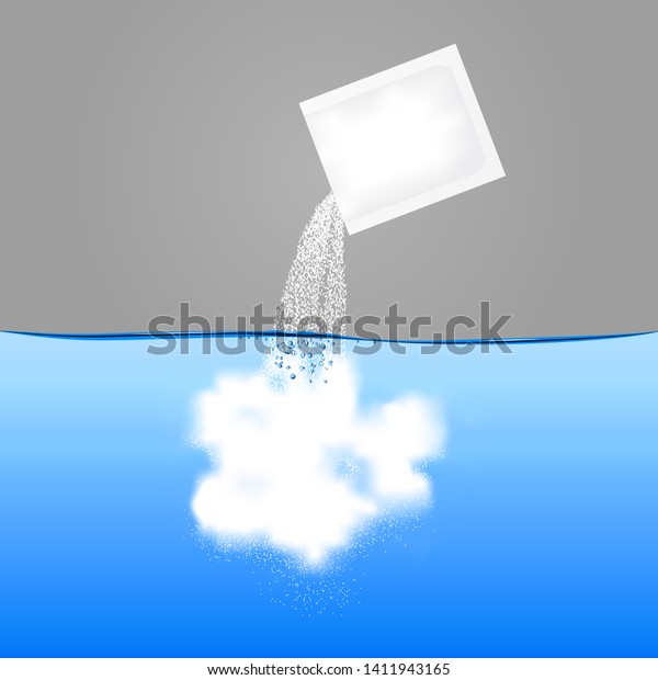 Vector Illustration Depicting How Granules Dissolve Stock Vector ...