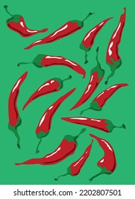 Vector Illustration Depicting Spicy Red Chili Stock Vector (Royalty ...