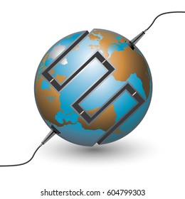 Vector Illustration Depicting Two Connecting Half Stock Vector (Royalty ...