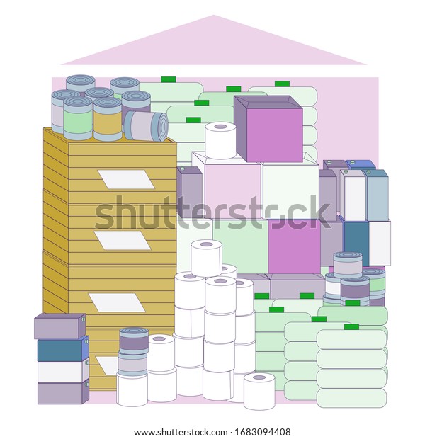 Vector Illustration Depiction Hoarding Goods Home Stock Vector (Royalty ...