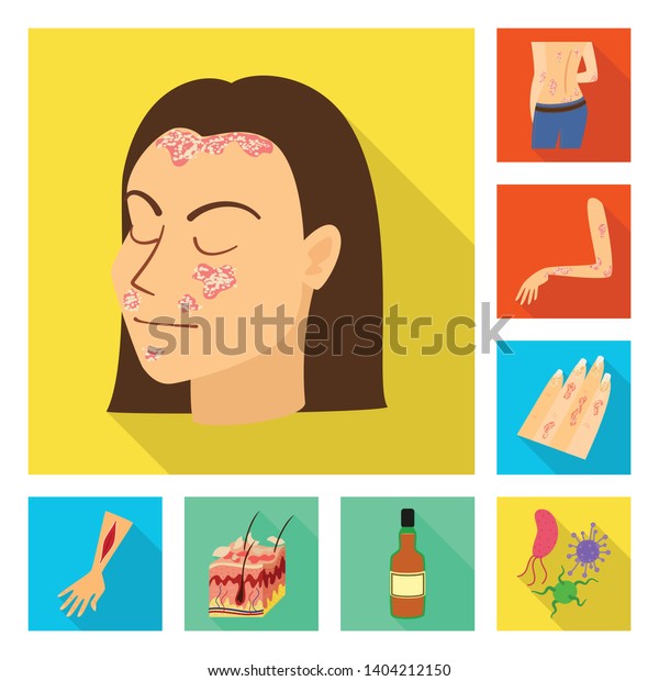 Vector Illustration Dermatology Disease Logo Collection Stock Vector ...