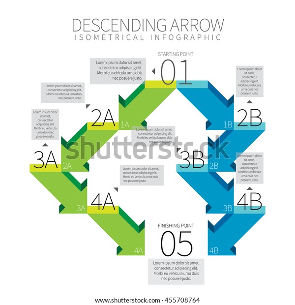 Vector Illustration Descending Arrow Infographic Design Stock Vector ...