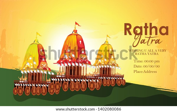 Vector Illustration Design Ratha Yatra Lord Stock Vector (Royalty Free ...