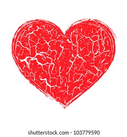 Vector Illustration Destroyed Heart On White Stock Vector (Royalty Free ...