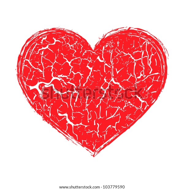 Vector Illustration Destroyed Heart On White Stock Vector (Royalty Free ...