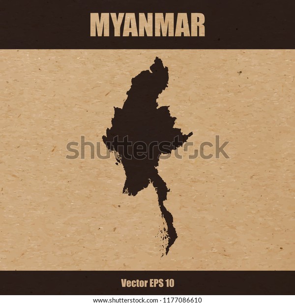 Vector Illustration Detailed Map Myanmar Burma Stock Vector (Royalty ...