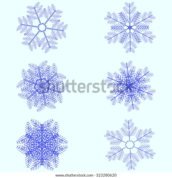 Vector Illustration Detailed Snowflakes Stock Vector (Royalty Free ...