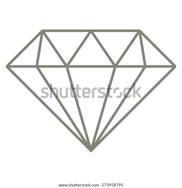 Vector Illustration Diamond Icon Grey Stock Vector (Royalty Free ...