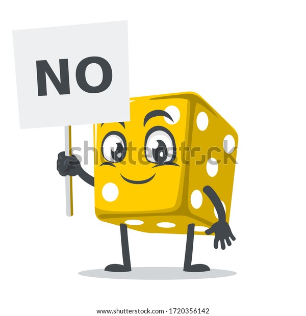 Vector Illustration Dice Mascot Character Holding Stock Vector (Royalty ...