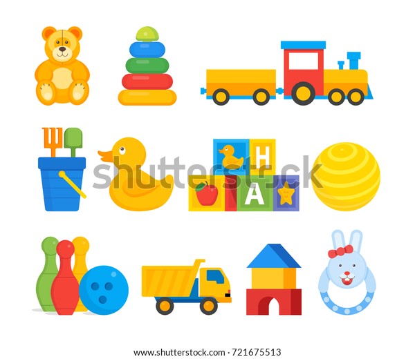 Vector Illustration Different Bright Toys Baby Stock Vector (Royalty ...