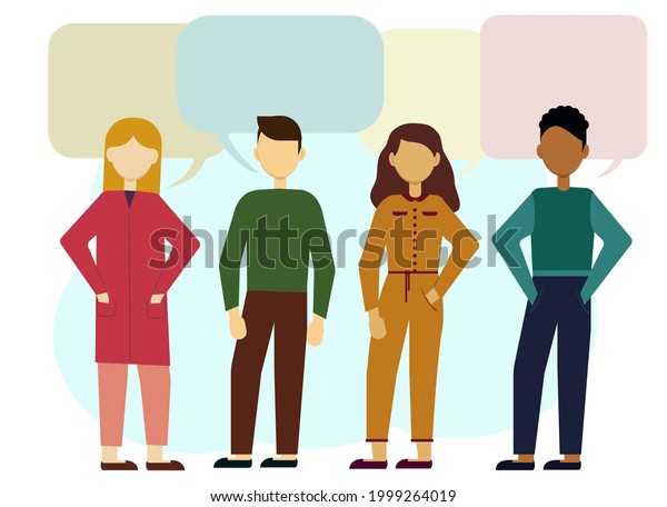 Vector Illustration Different Men Women Europeans Stock Vector (Royalty ...
