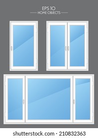 Vector Illustration Different Types Plastic Windows Stock Vector ...