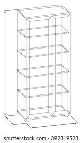 Vector Illustration Dimensions Simple Shelf Stock Vector (Royalty Free ...